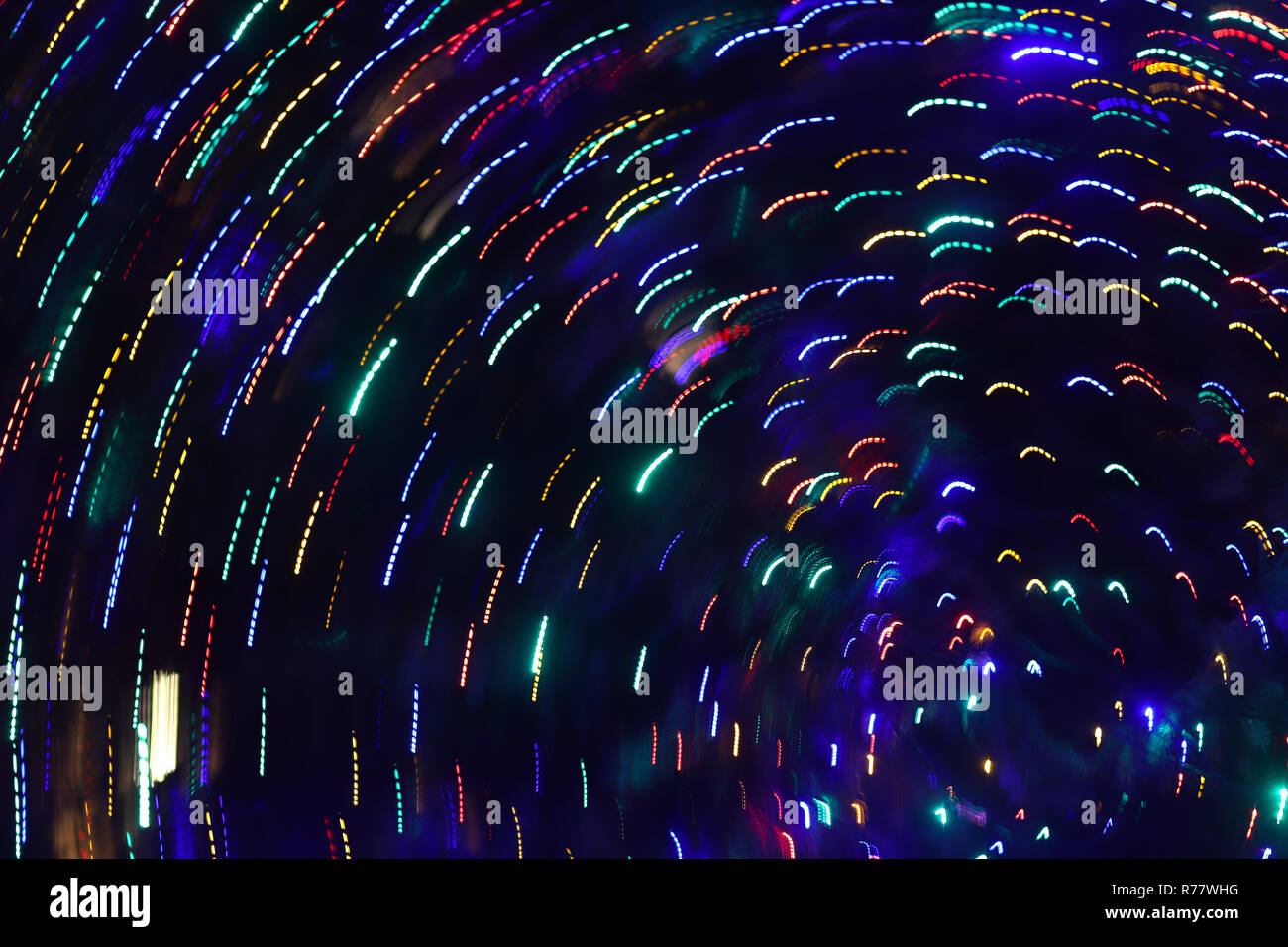 Varied whirling lights on Christmas tree as artistic effects Stock ...