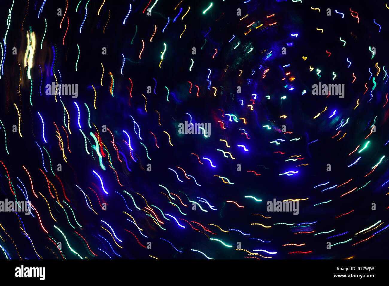 Varied whirling lights on Christmas tree as artistic effects Stock ...