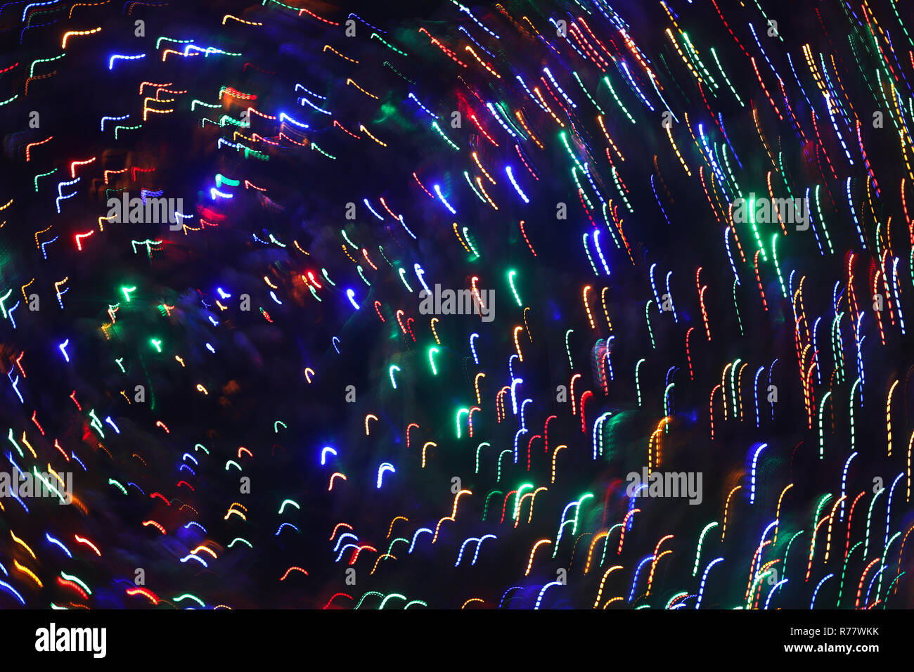 Varied whirling lights on Christmas tree as artistic effects Stock ...