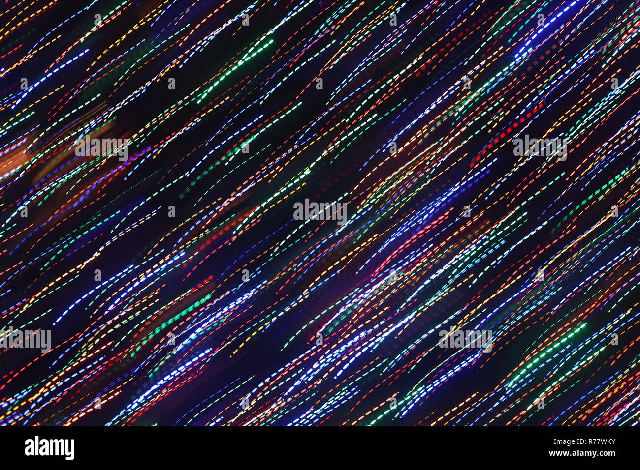 Varied whirling lights on Christmas tree as artistic effects Stock ...
