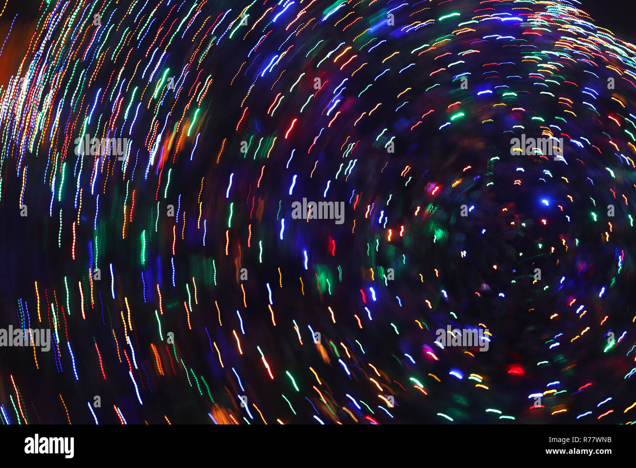 Varied whirling lights on Christmas tree as artistic effects Stock ...