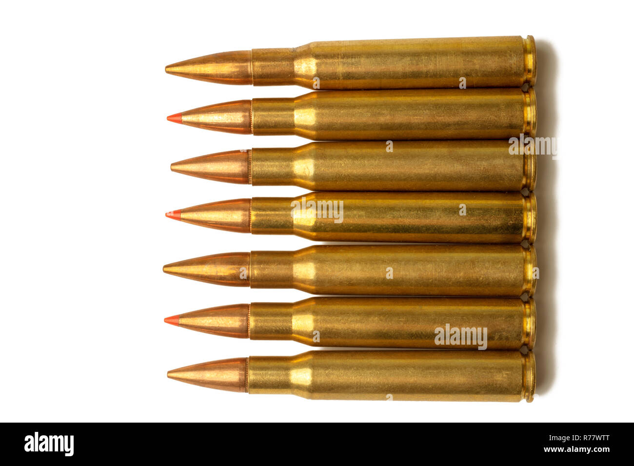 bullet from automatic rifle close up isolate on white background ...