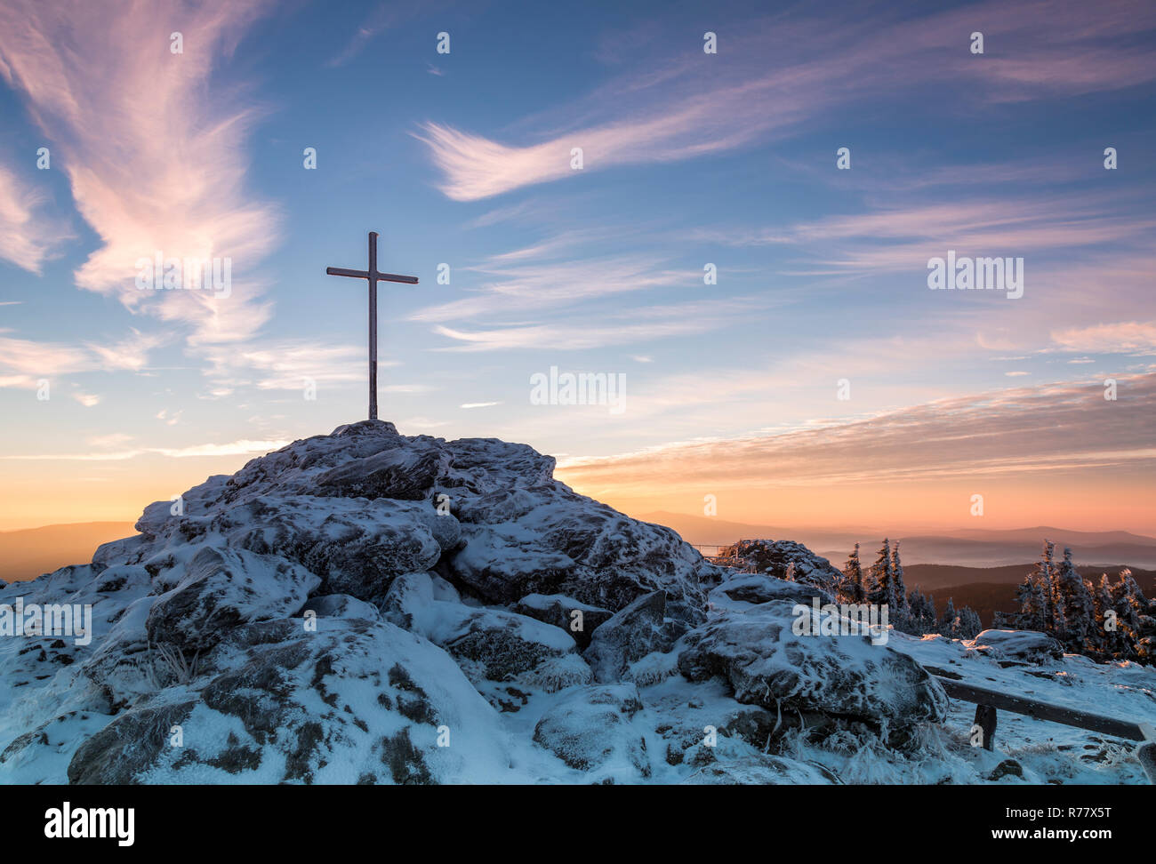 sunrise on the great arber Stock Photo - Alamy