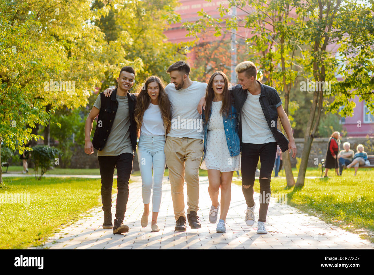 Five young people Stock Photo - Alamy