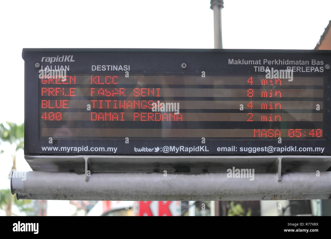 Public Bus Stop Displays Bus Schedule In Kuala Lumpur Malaysia Stock Public Bus Stop Displays Bus Schedule In Kuala Lumpur Malaysia Stock