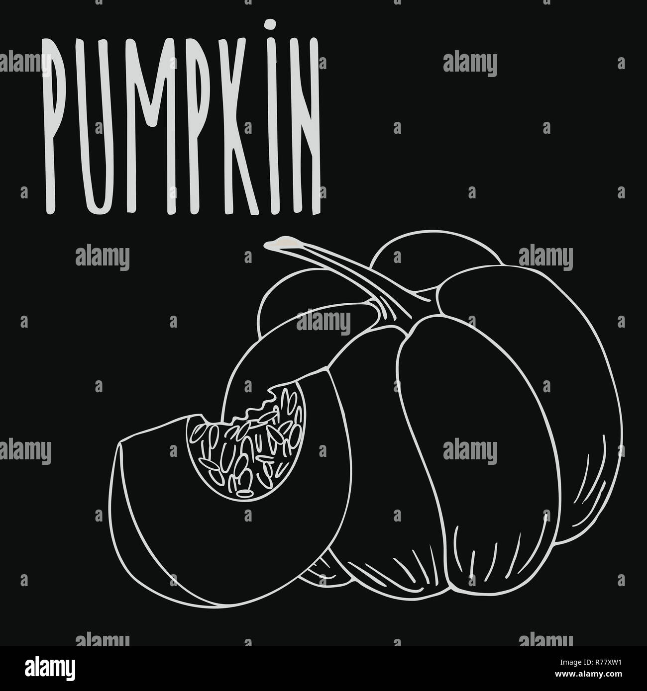 Chalkboard ripe squash or pumpkin Stock Photo - Alamy