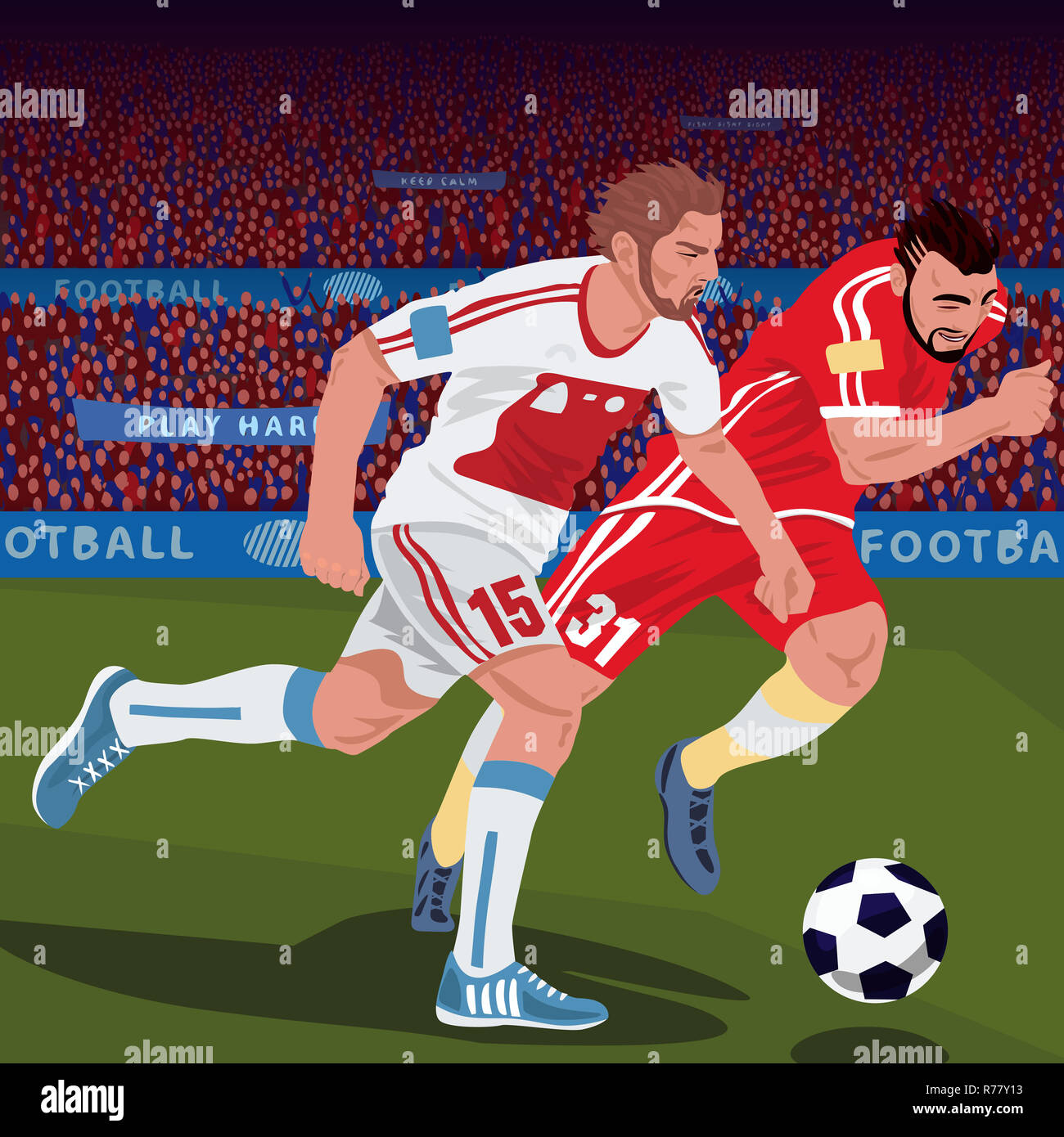 Players from teams fighting hi-res stock photography and images - Alamy