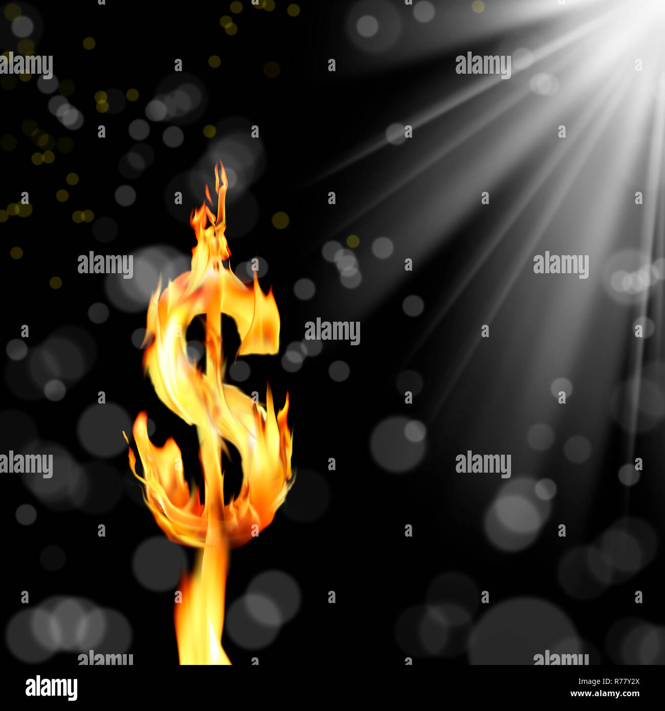 Dollar dollars hot fire hi-res stock photography and images - Alamy