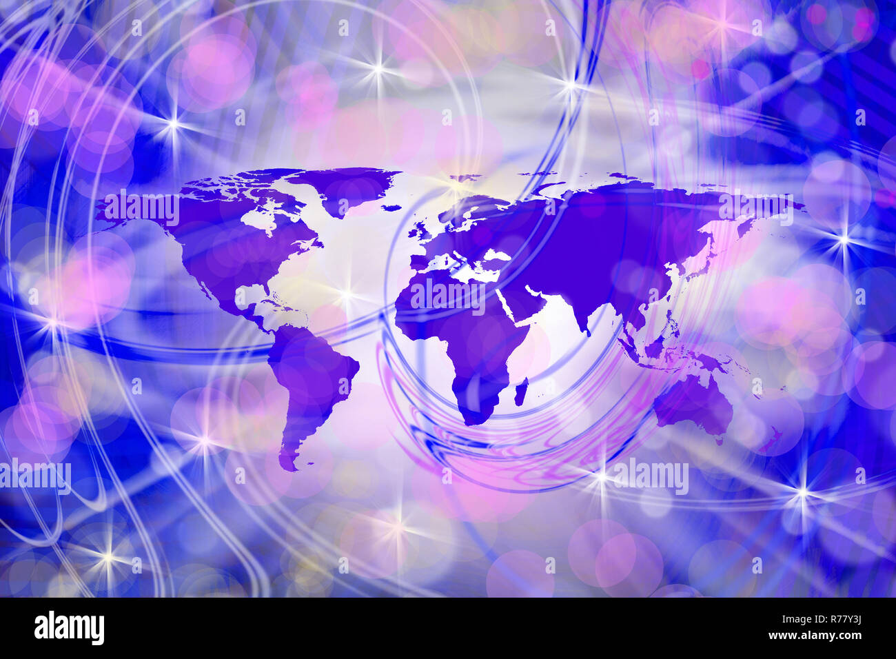 world map in waves Stock Photo - Alamy