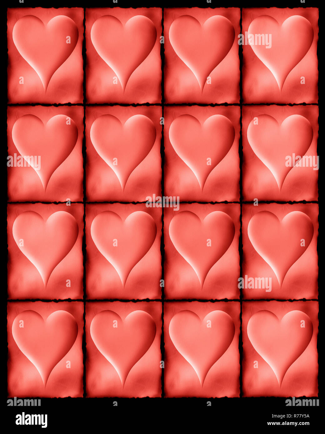 heart shapes in a row Stock Photo - Alamy