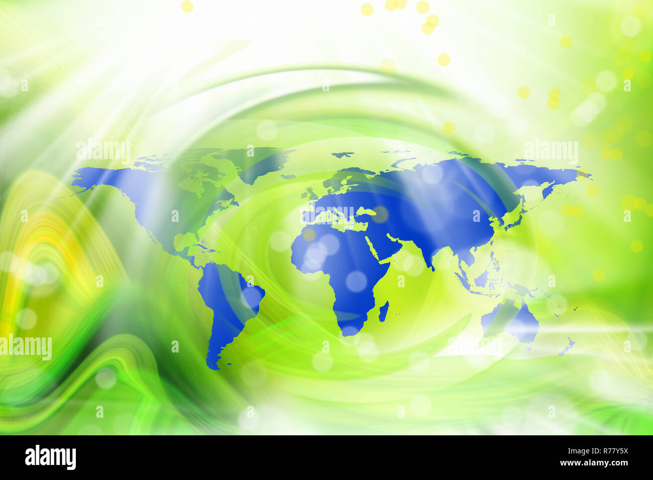 world map in green Stock Photo - Alamy