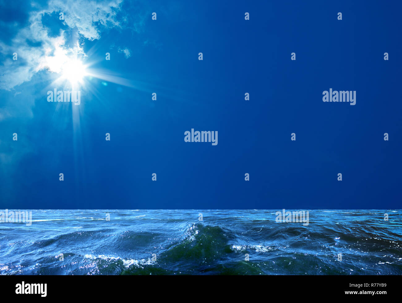 blue sky over ocean Stock Photo - Alamy