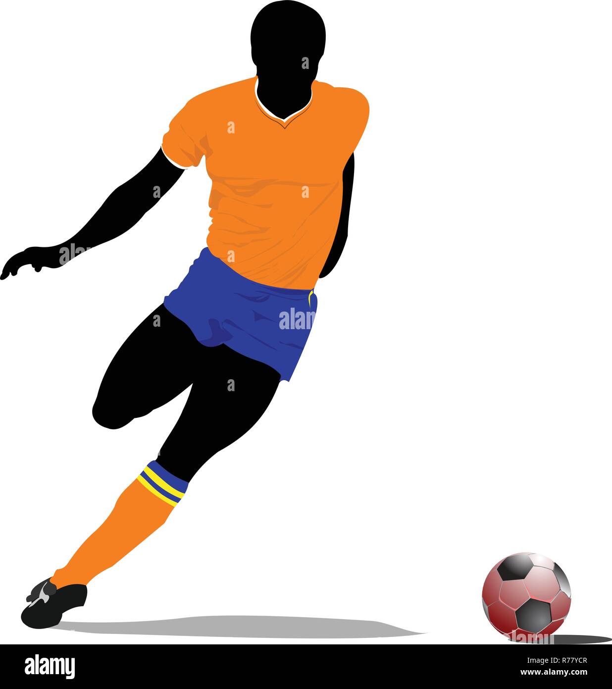 Football soccer players colored vector hi-res stock photography and ...