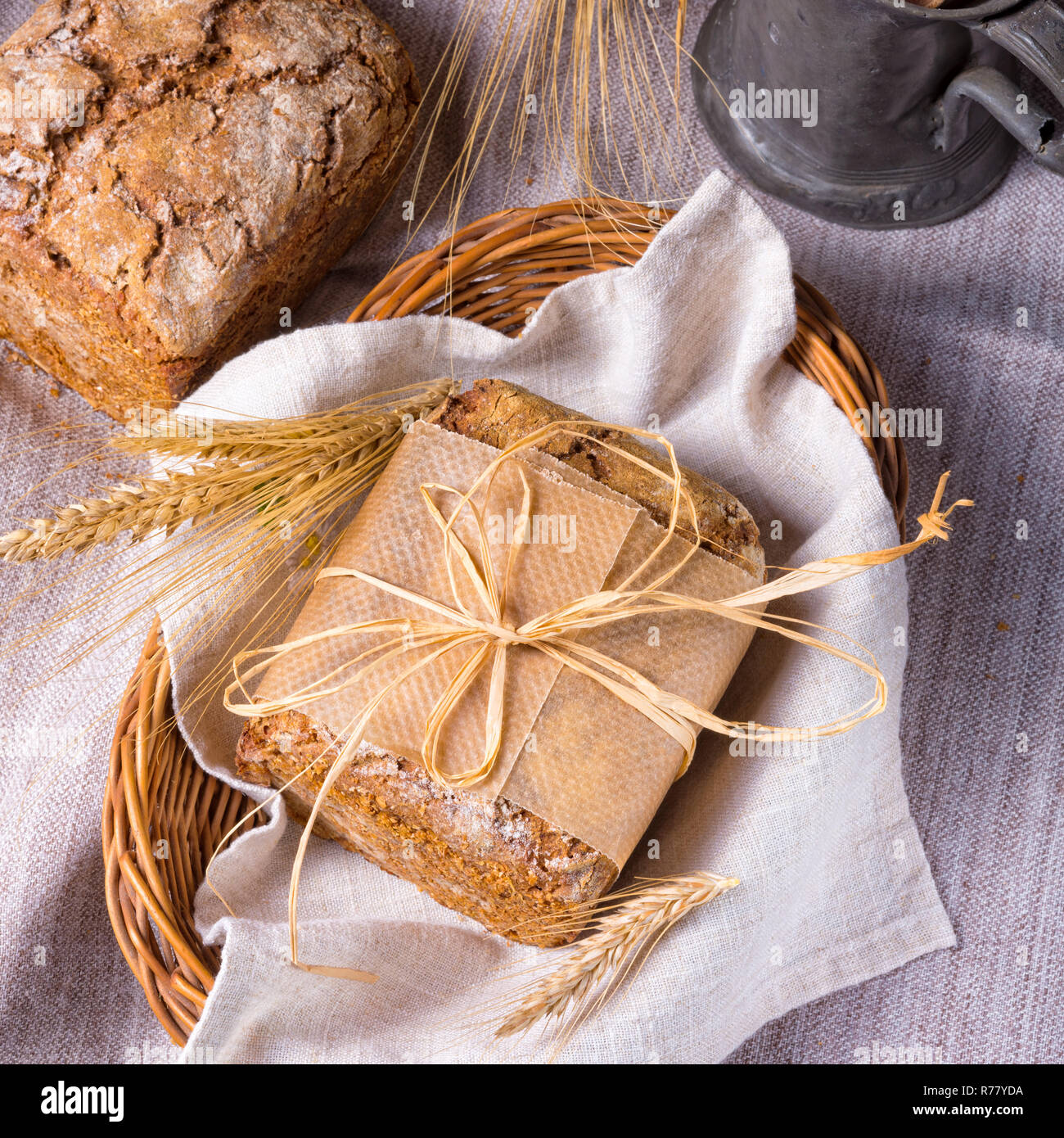 a delicious homemade wholemeal rye bread from sourdough Stock Photo - Alamy