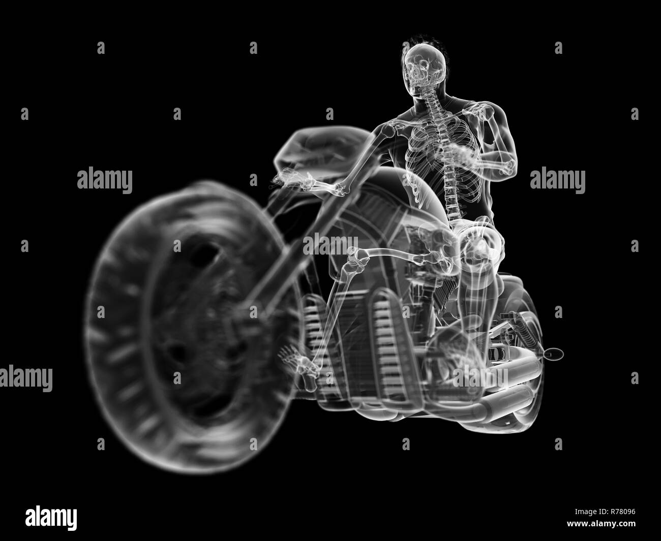 3d rendered illustration of a biker's skeleton Stock Photo - Alamy