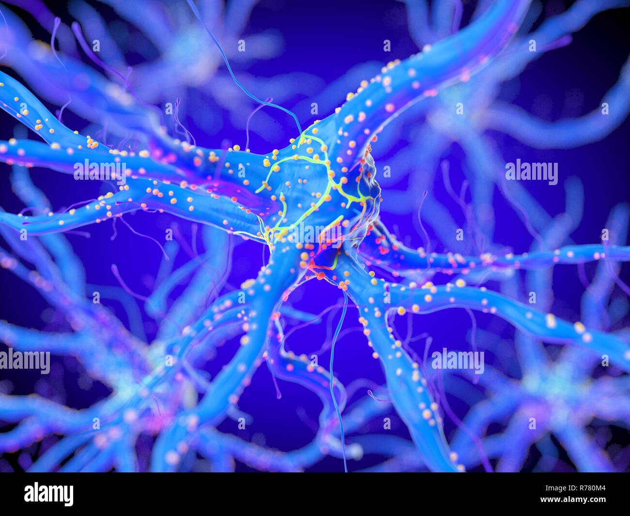 3d rendered illustration of a nerve cell Stock Photo - Alamy