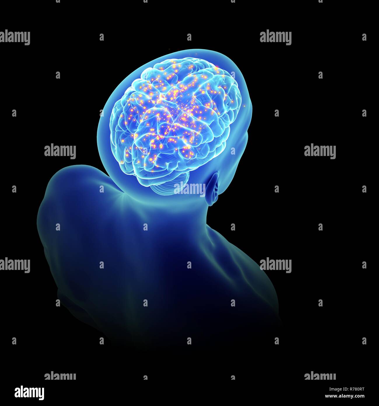 3d rendered illustration of an active brain Stock Photo - Alamy