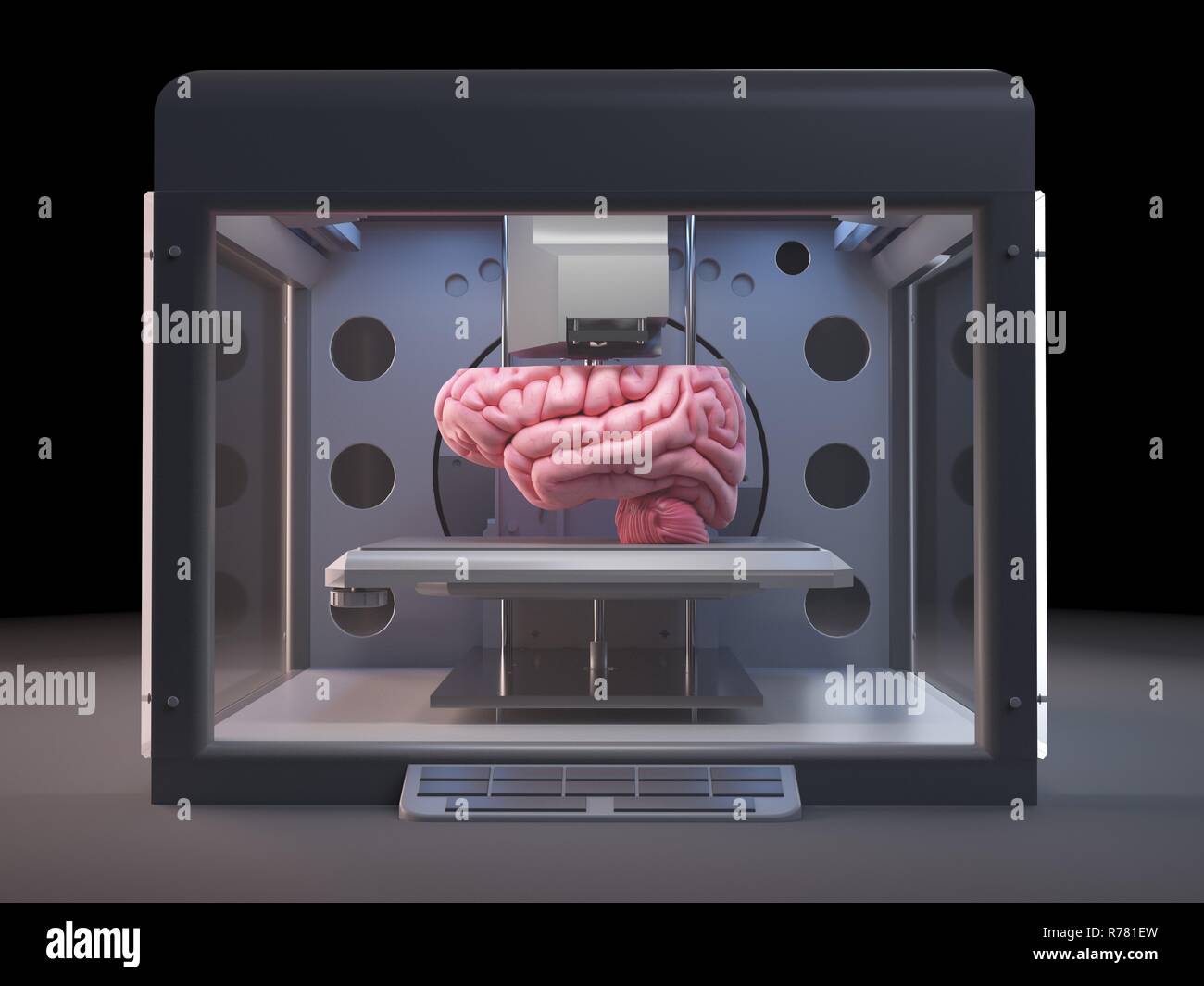 3d rendered illustration of a 3d printer printing a brain Stock Photo ...