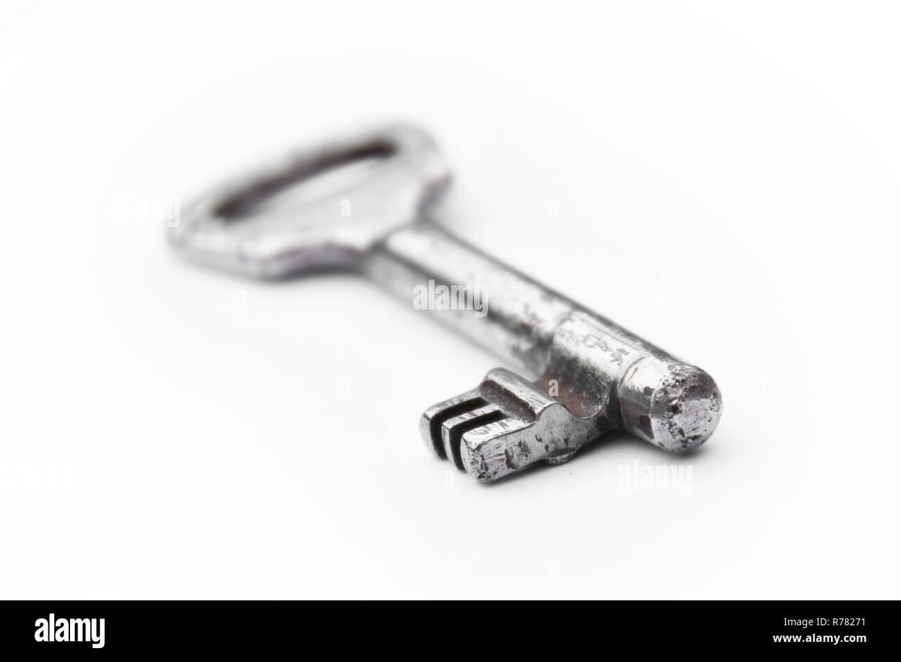 Old vintage key isolated on white background - new house key Stock ...