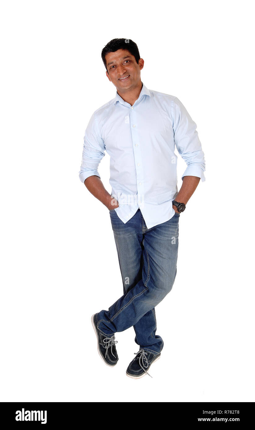 Relaxed East Indian man standing Stock Photo - Alamy