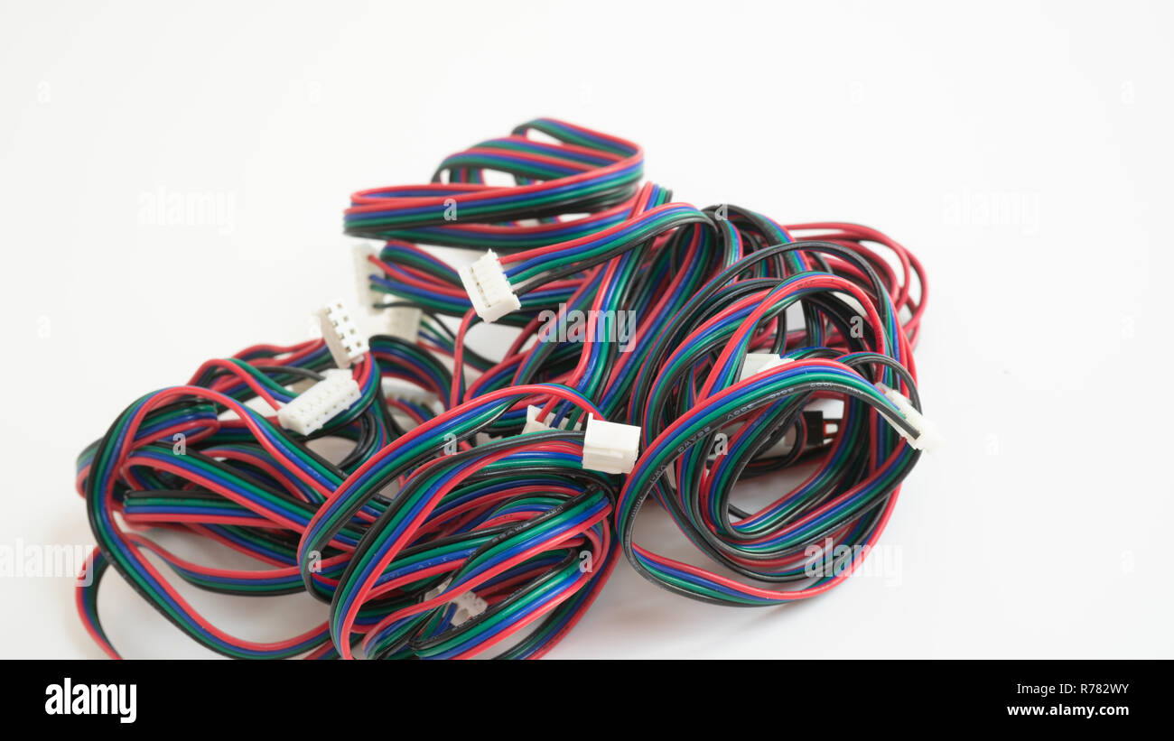 Electronic connection cables Stock Photo - Alamy