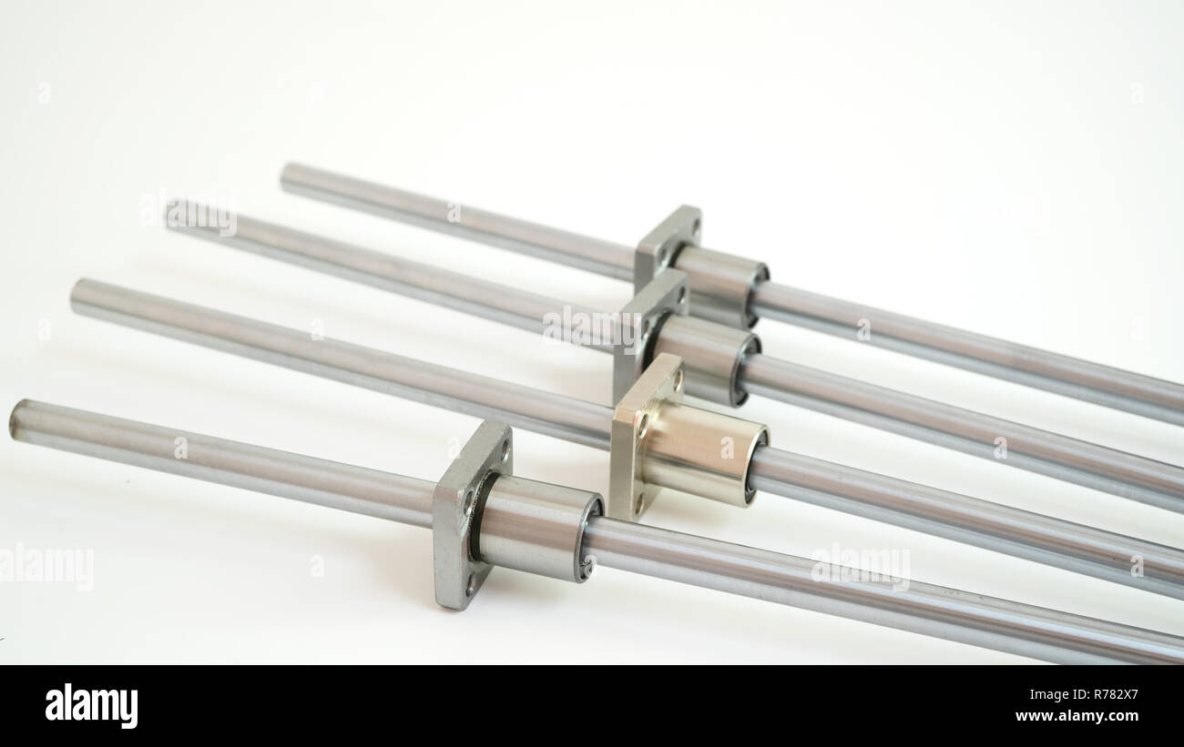 Metal linear bearings Stock Photo - Alamy