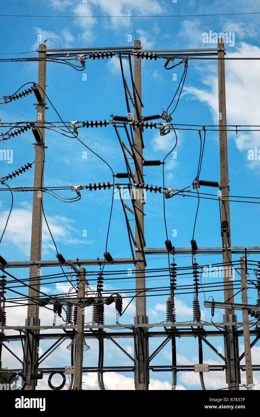 Electricity power line Stock Photo - Alamy