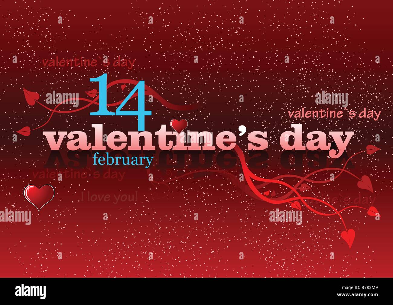 Valentine`s Day red background. 14 February. vector illustration Stock ...