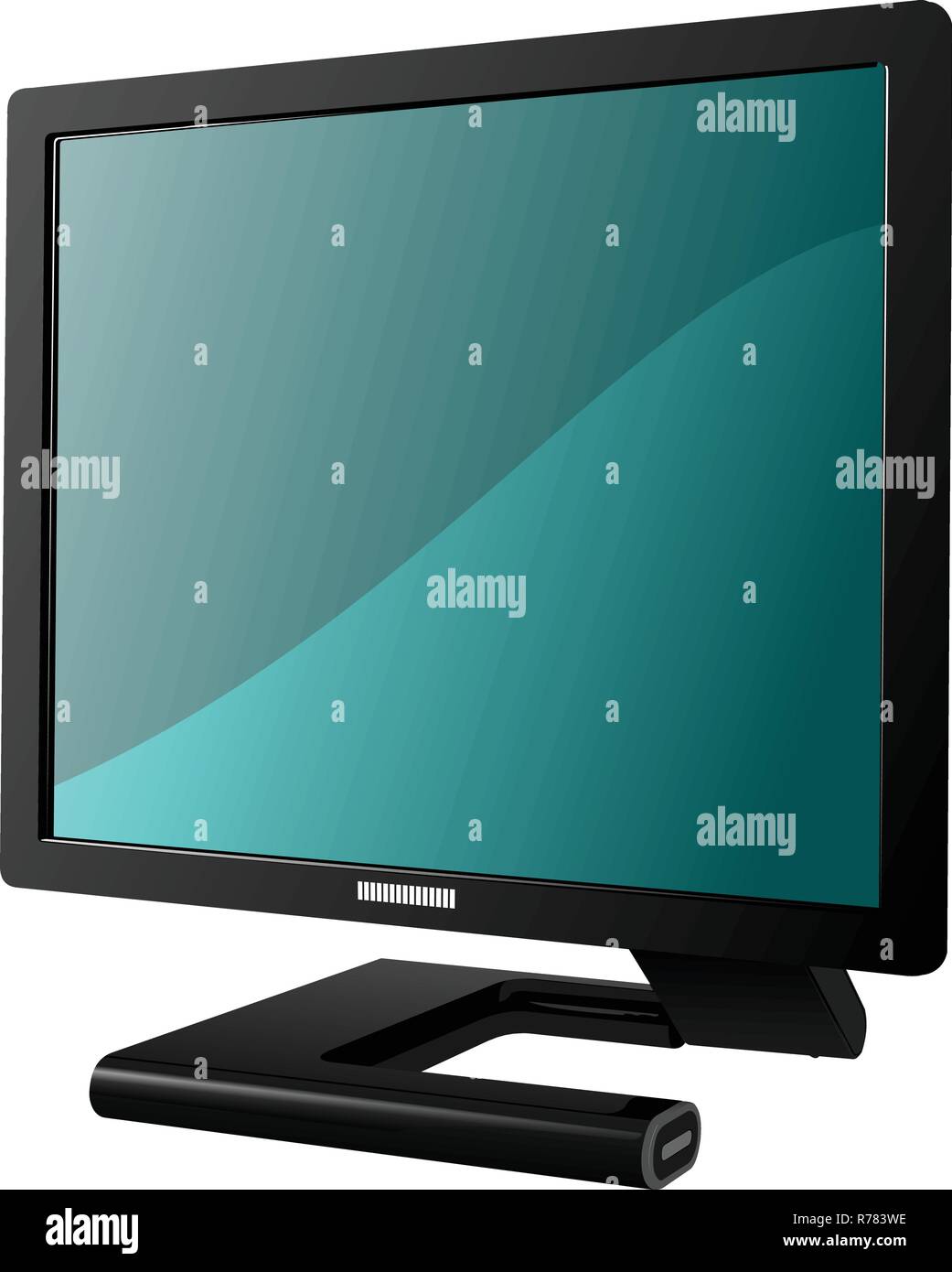 Flat Computer Monitor Display Vector Illustration Stock Vector Image