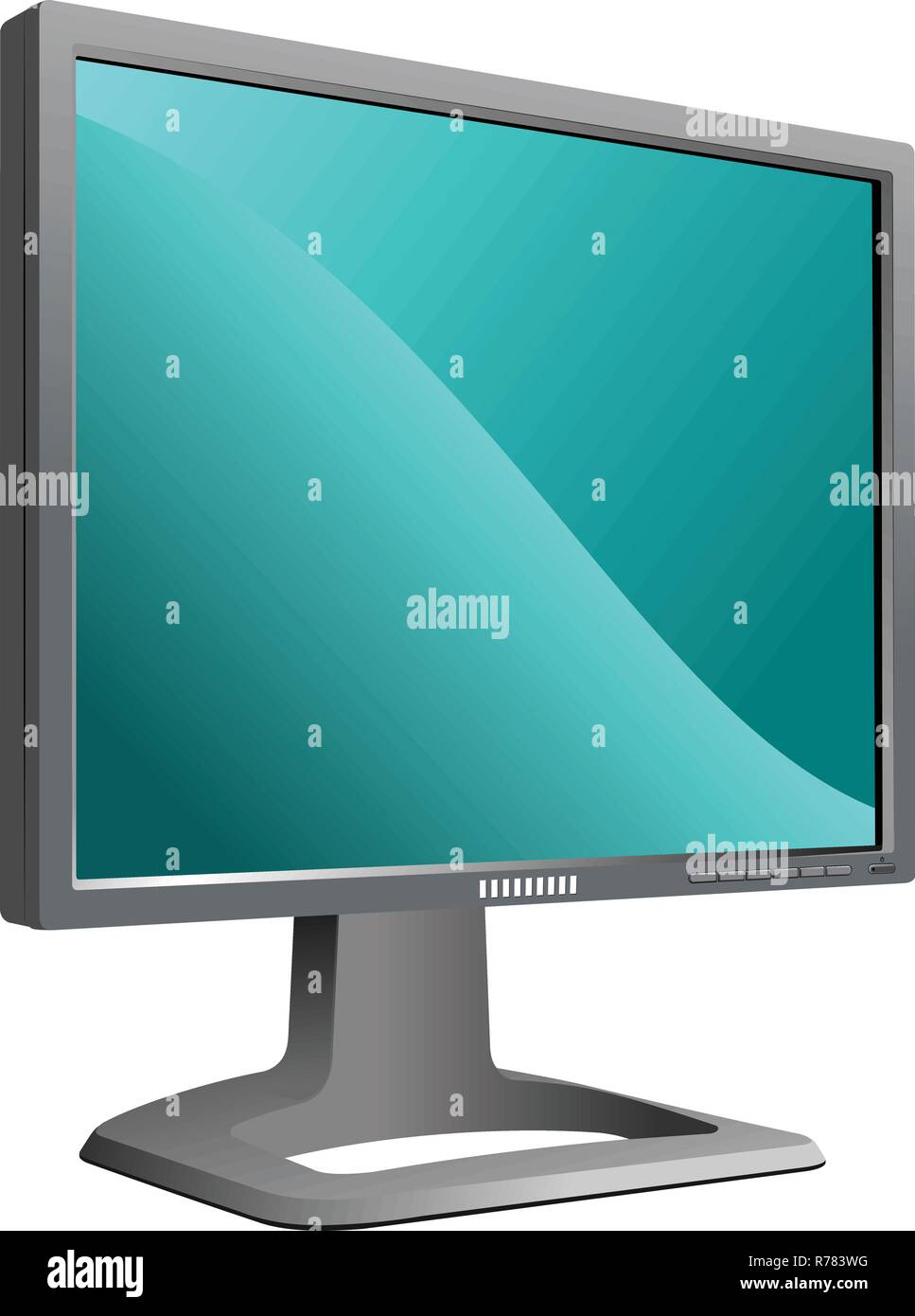 Flat Computer Monitor Display Vector Illustration Stock Vector Image