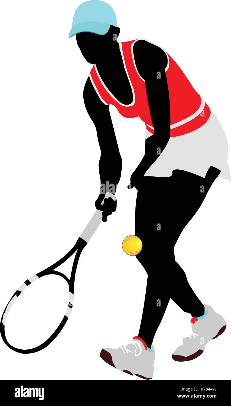 Tennis player. Colored Vector illustration for designers Stock Vector ...