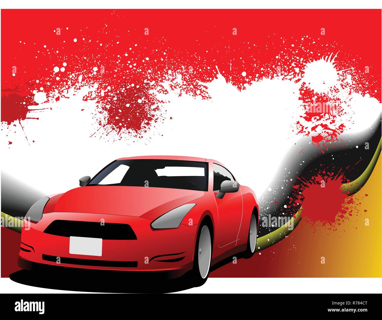 Grunge abstract hi-tech background with car coupe image. Vector ...