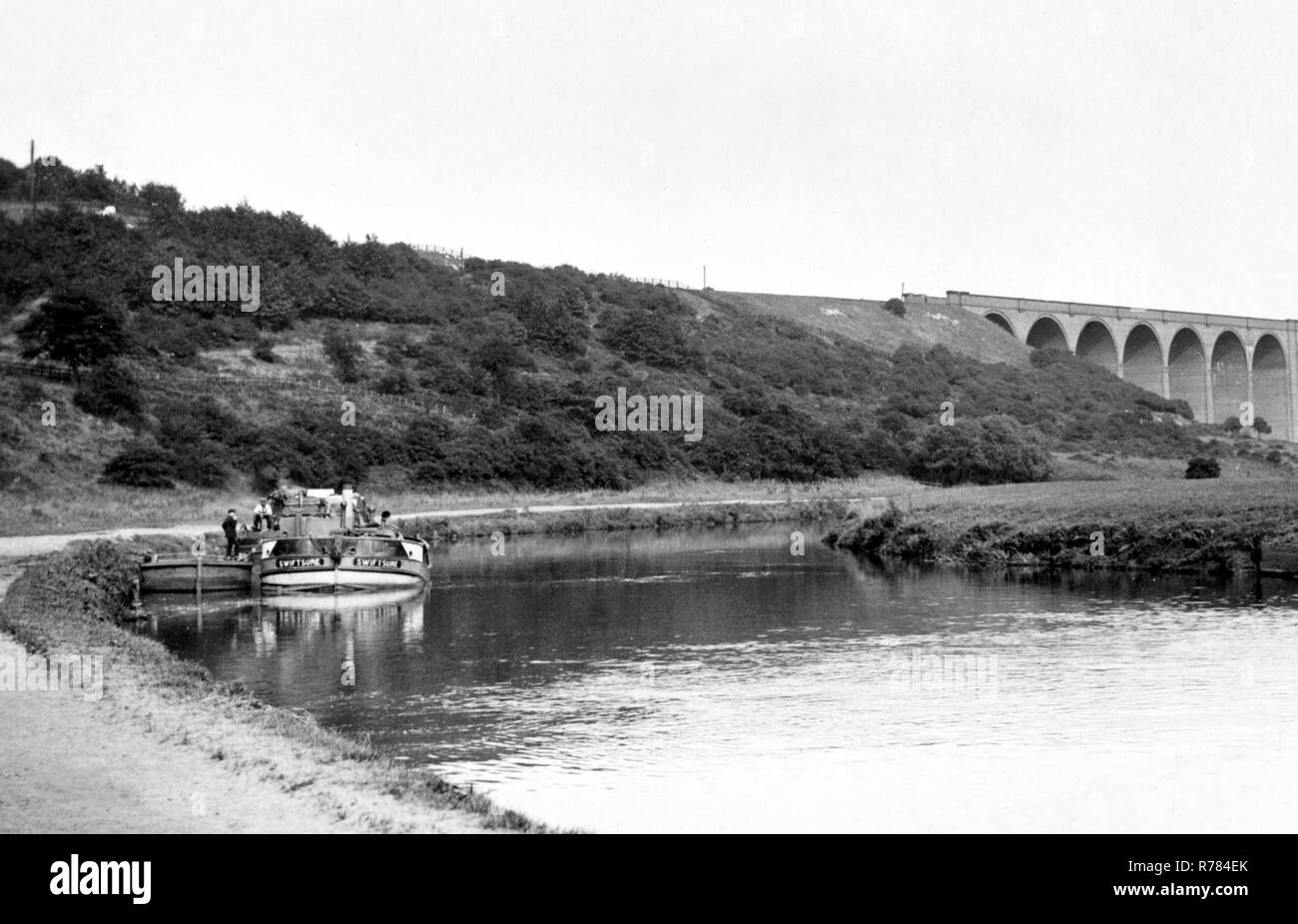 Old river barge Black and White Stock Photos & Images - Alamy