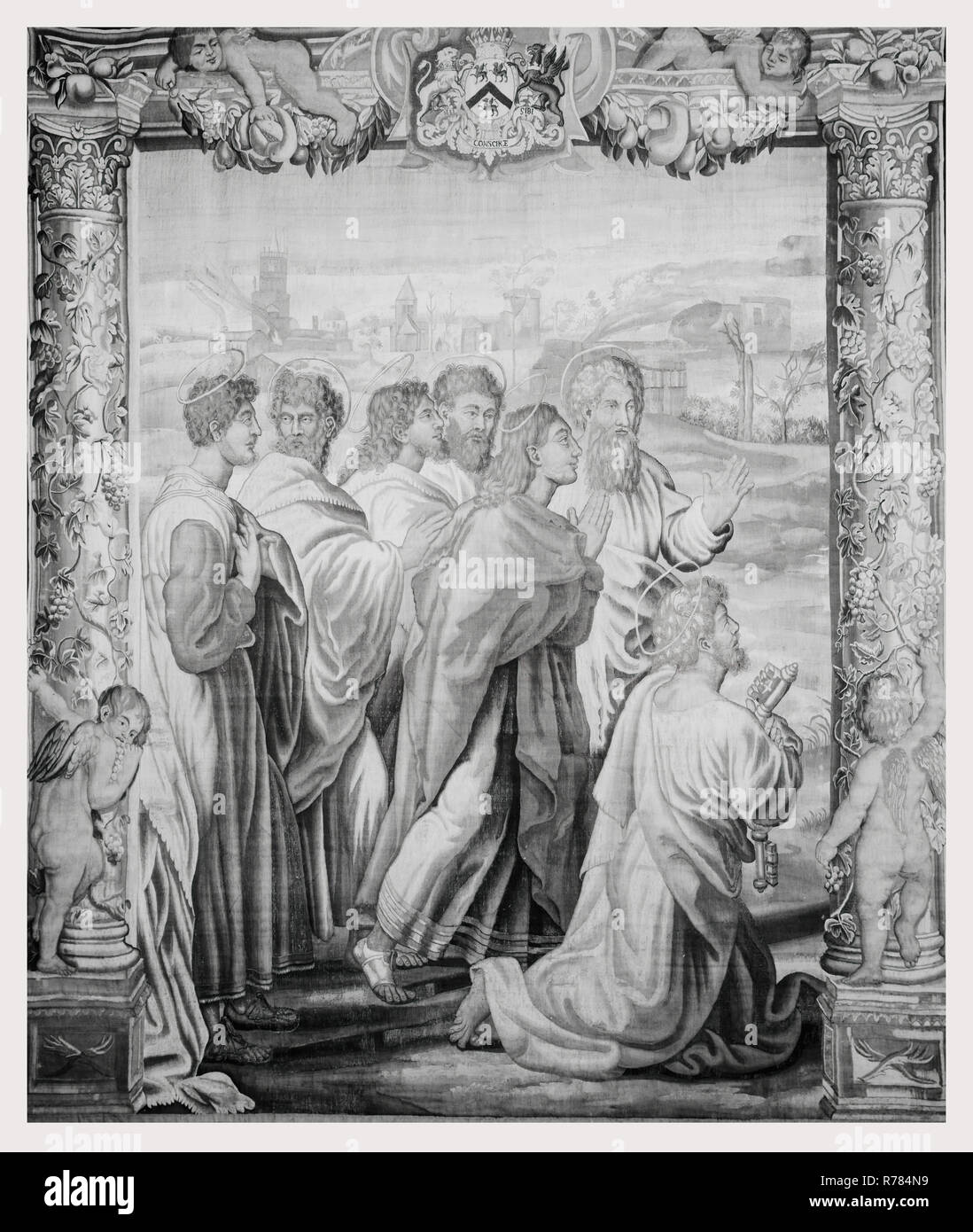 Christ gives keys of heaven to St. Peter Stock Photo - Alamy