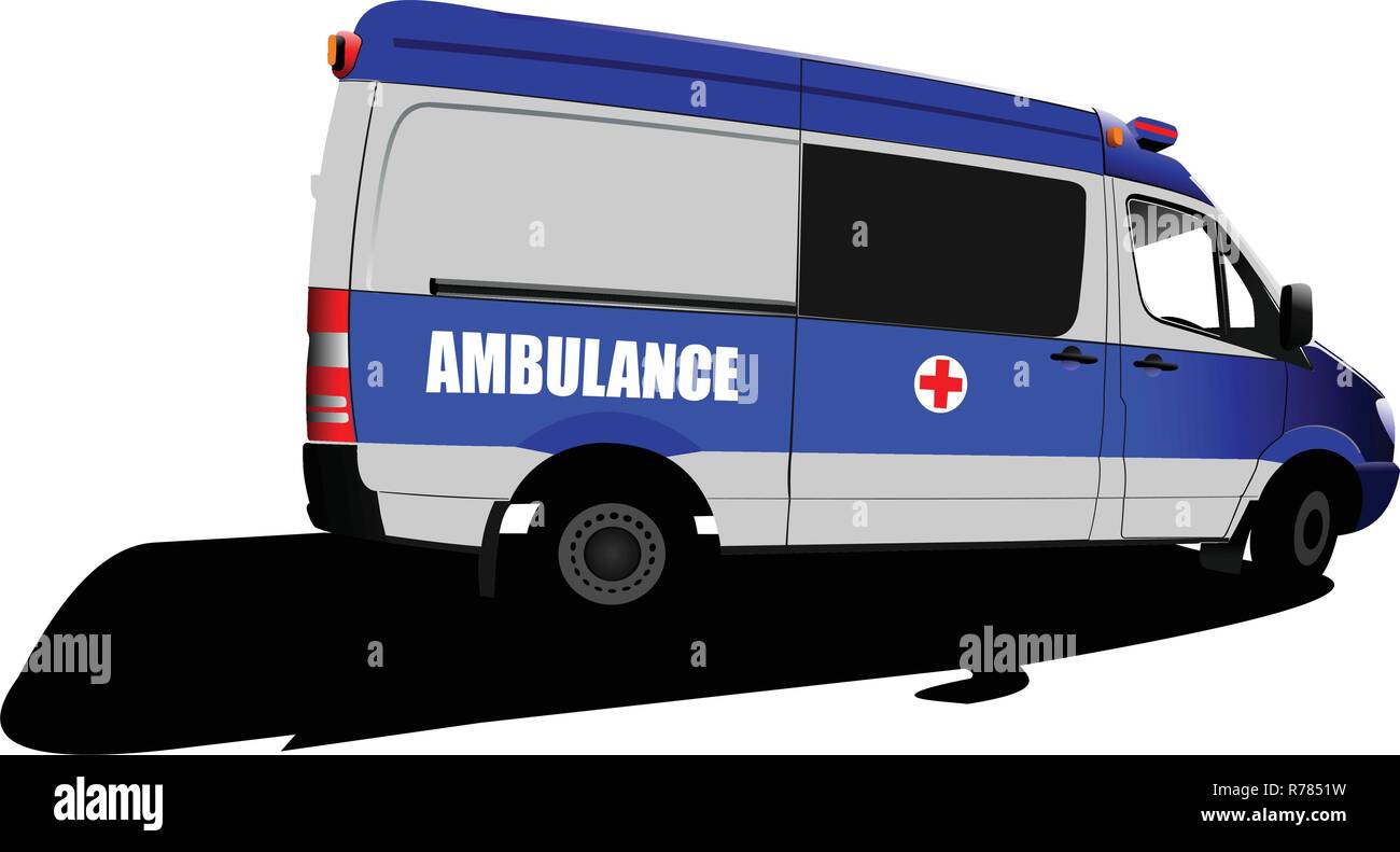 Modern ambulance van over white. Colored vector illustration Stock ...