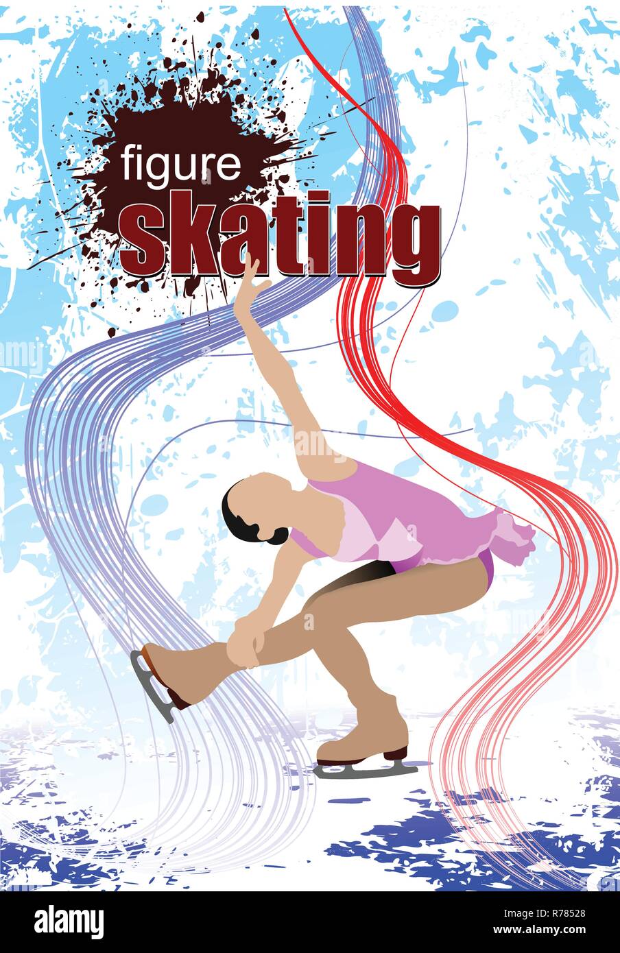 Figure skating colored silhouettes. Vector illustration Stock Vector ...