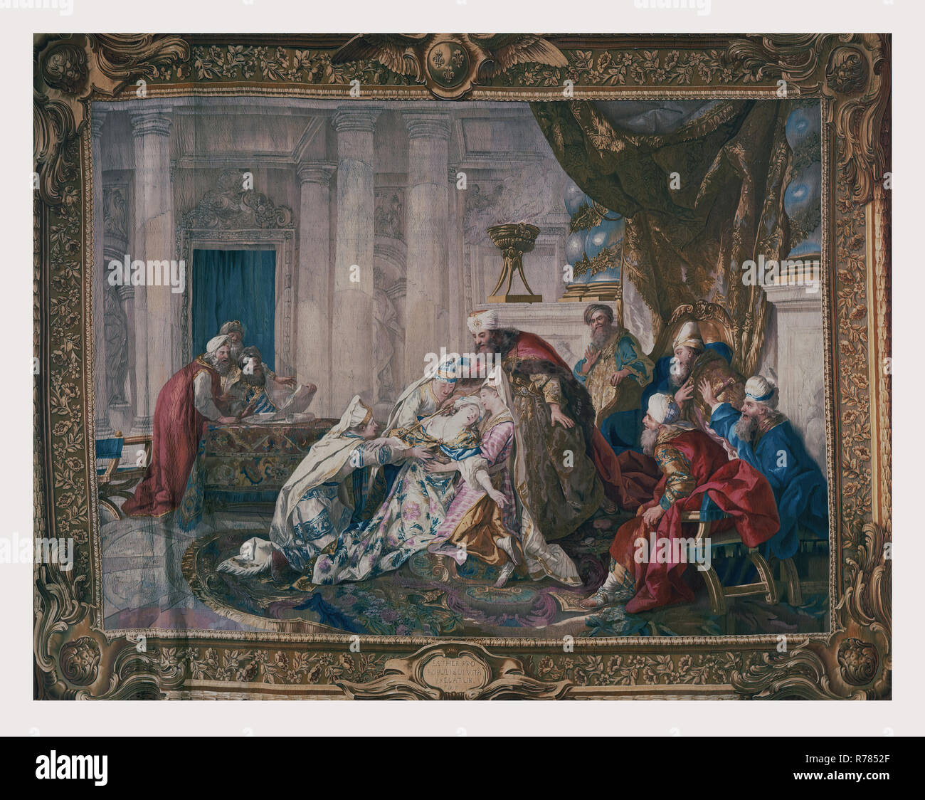 Esther before Ahasuerus: Esther falls at the king's feet Stock Photo ...