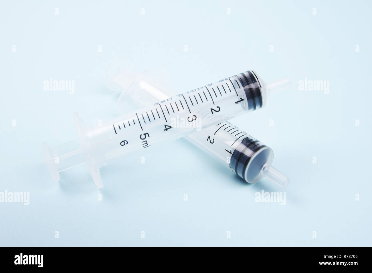 two new medical syringes Stock Photo - Alamy