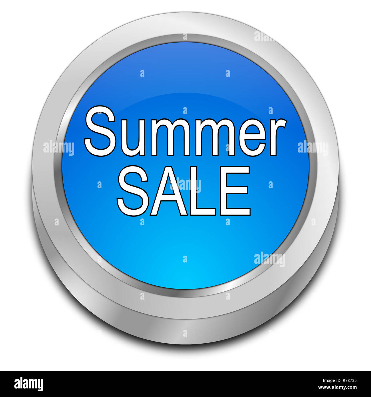 blue Summer Sale Button - 3D illustration Stock Photo - Alamy