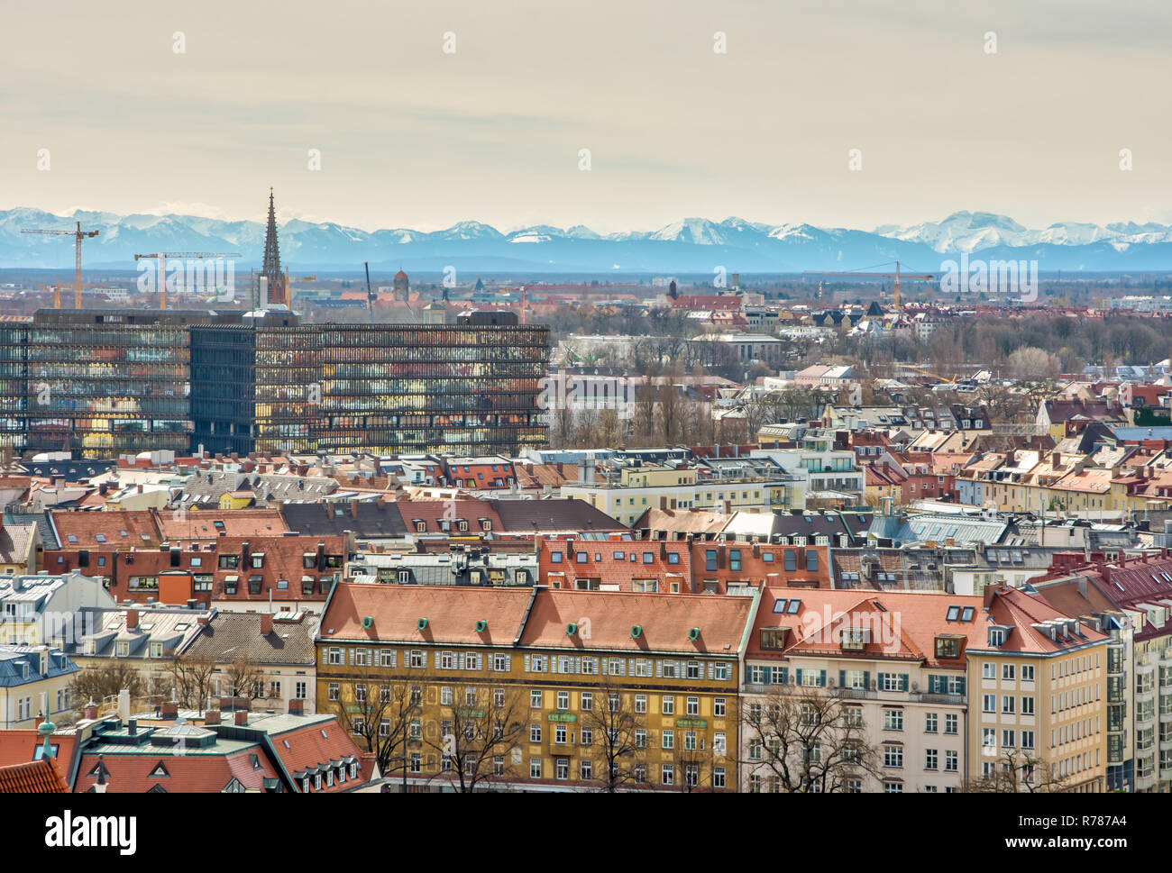 Aerial view over the city of Munich Stock Photo - Alamy
