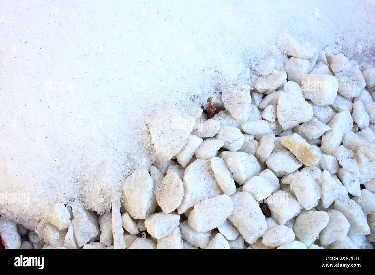 Melting snow on rocks Stock Photo - Alamy