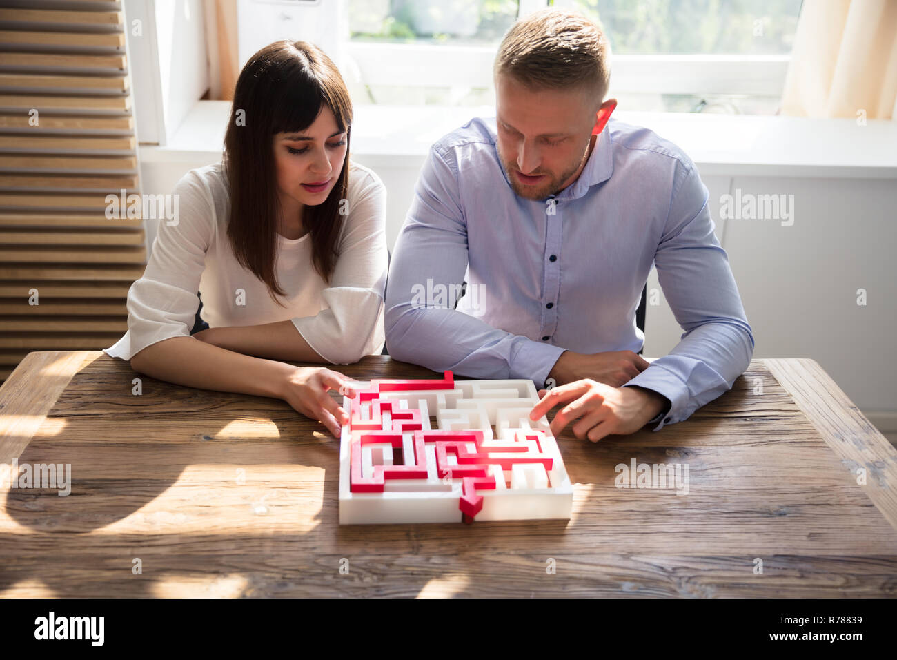 Solved maze puzzle hi-res stock photography and images - Alamy