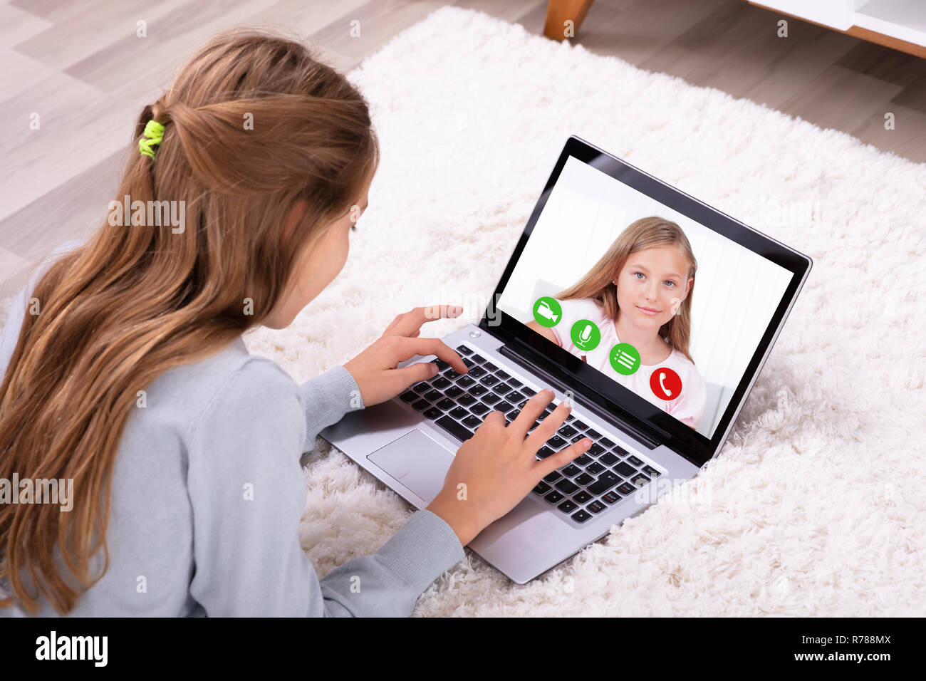 Child video call home hi-res stock photography and images - Alamy