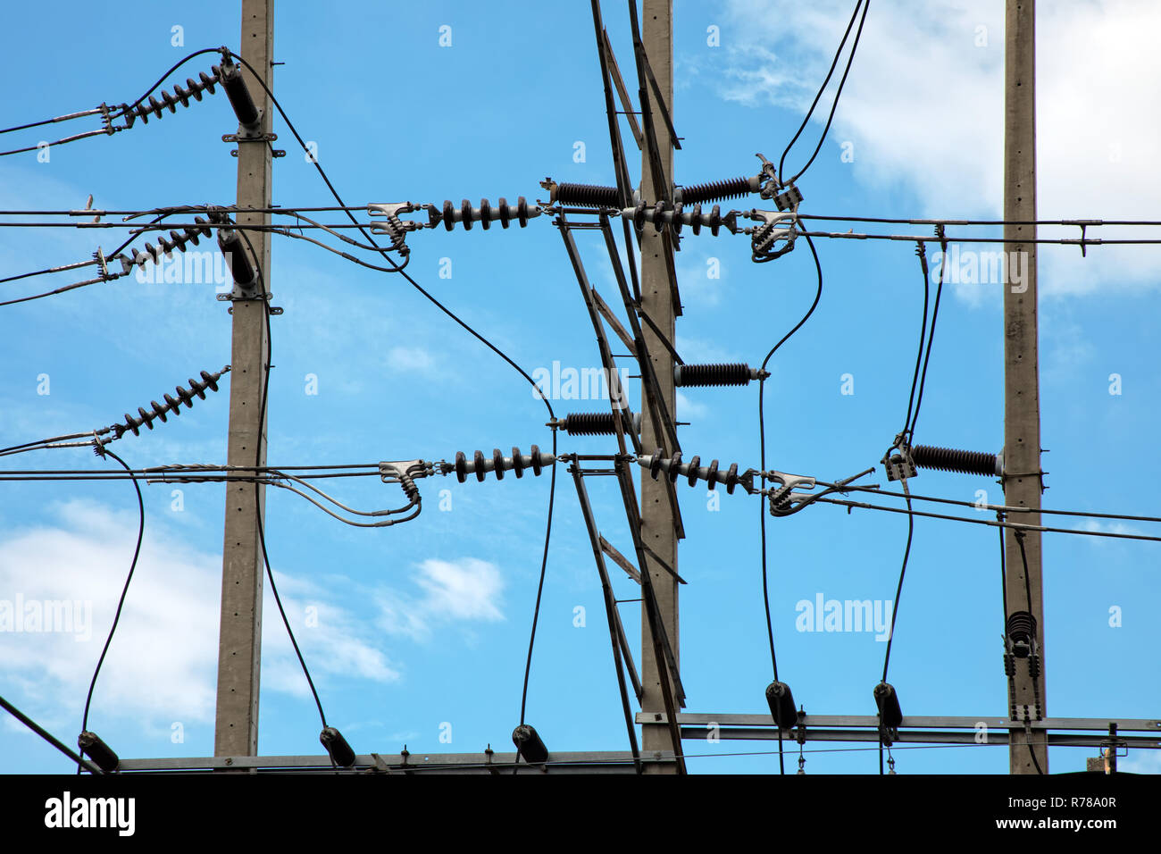 Electricity power line Stock Photo - Alamy
