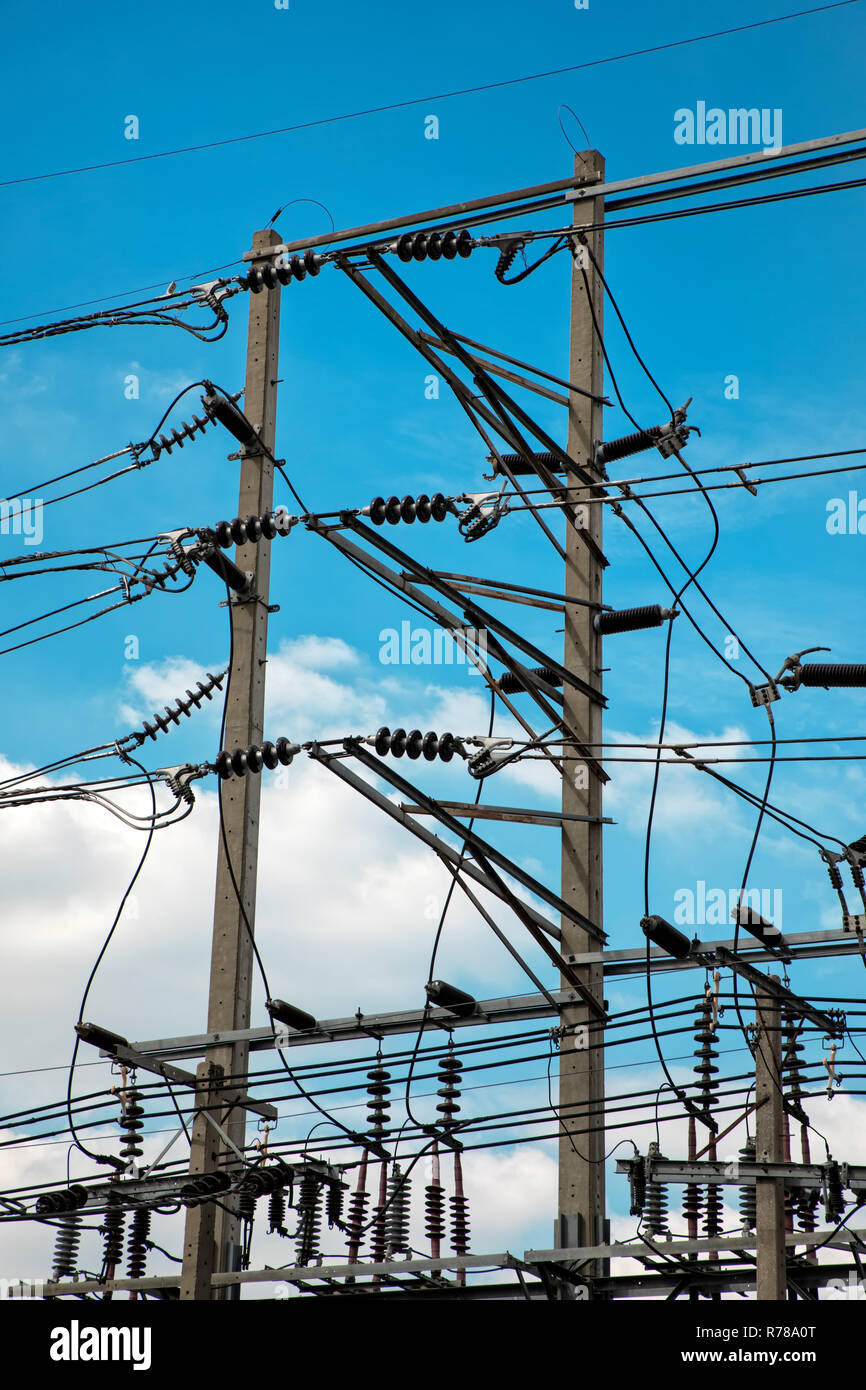 Electricity power line Stock Photo - Alamy