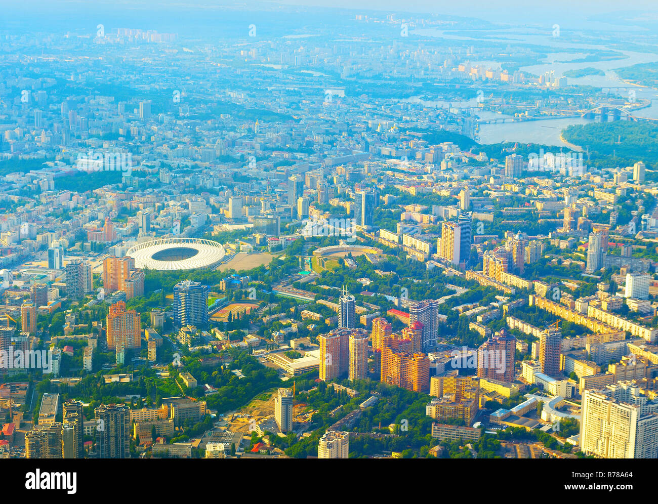 Aerial view skyline Kiev Ukraine Stock Photo - Alamy