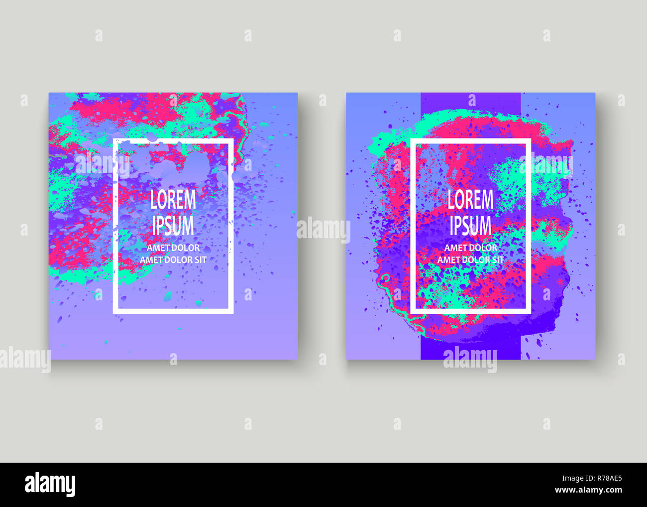 Neon splash artistic cover design. Fluid holographic gradient explosion ...