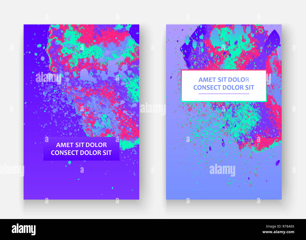 Neon splash artistic cover design. Fluid holographic gradient explosion ...