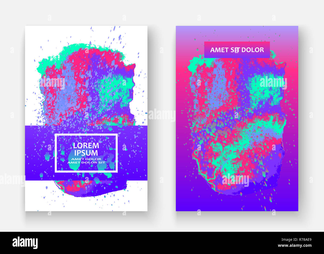 Neon splash artistic cover design. Fluid holographic gradient explosion ...