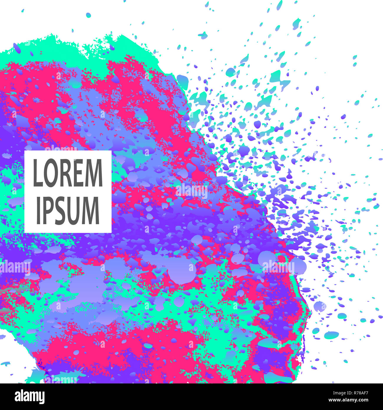 Neon splash artistic cover design. Fluid holographic gradient explosion ...